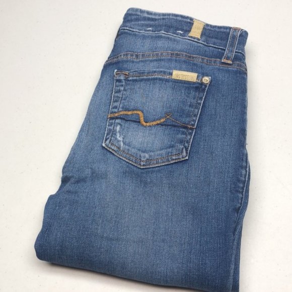 7 For All Mankind | Jeans | Like New 7 For All Mankind Mid Rise Skinny Jeans 25x29 Made In Usa ...